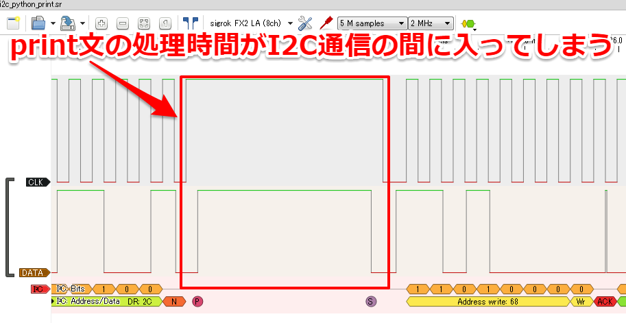 PythonとラズパイでI2C！速度・アドレス変更時の波形を確認