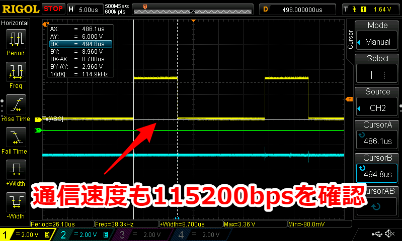 UARTでRTS/CTSのフロー制御をしてみた