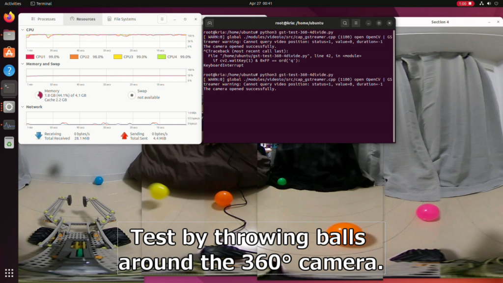 360°カメラ(RICOH THETA)をGStreamer+OpenCVで処理してみた