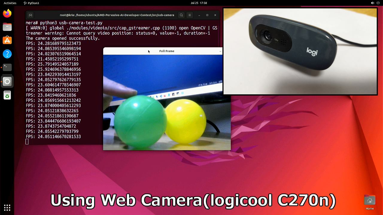 USB接続のWebカメラからDPUとYOLOXで物体検出してみる