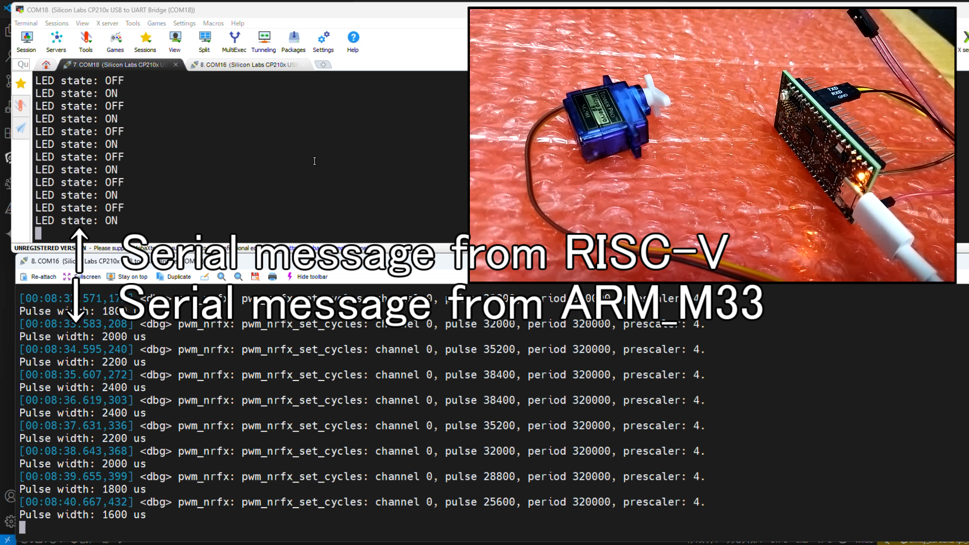 RISC-VとARM_m33をnRF54L15上で一緒に動かしてみた