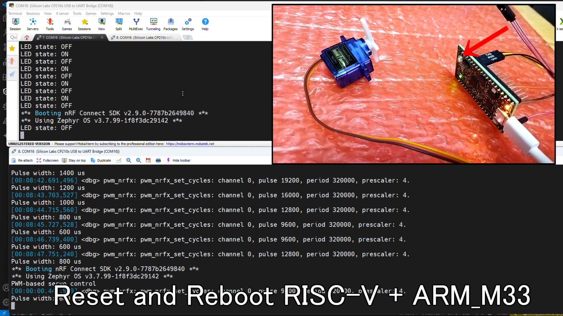 RISC-VとARM_m33をnRF54L15上で一緒に動かしてみた