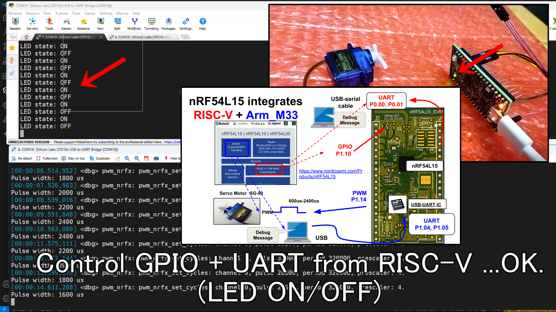 RISC-VとARM_m33をnRF54L15上で一緒に動かしてみた
